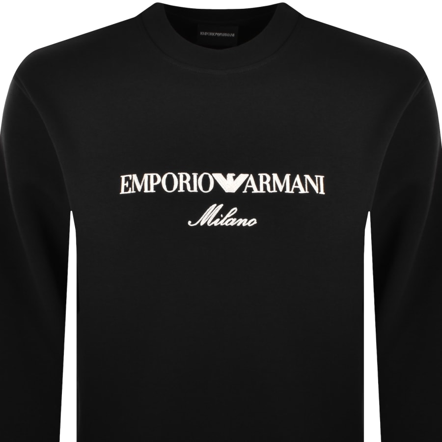 Emporio armani crew neck logo sweatshirt black store